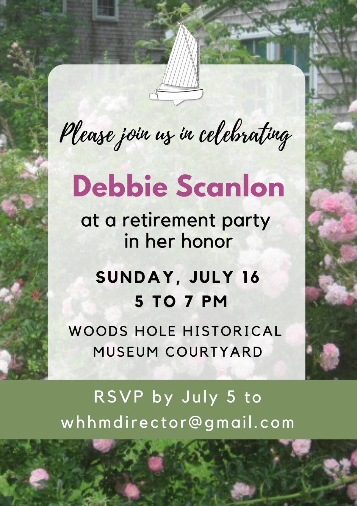 Members' Party to Celebrate Debbie Scanlon - Woods Hole Historical Museum